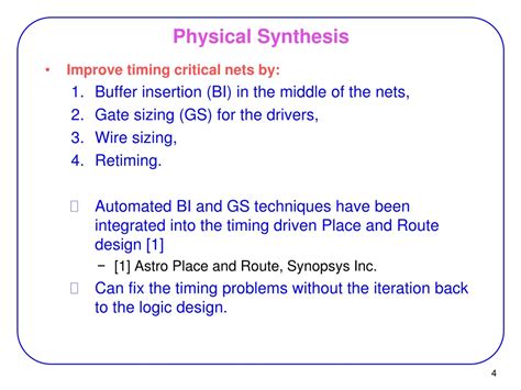 Ppt Physical Synthesis Techniques In Vlsi Design For Timing Closure