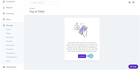 Activating Pay At Table Foodics Help Center