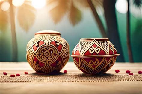 Premium Ai Image The Design On The Top Of The Vase Is A Design Of
