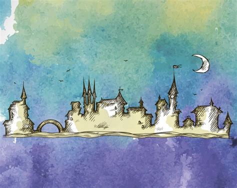 Watercolor City Vector Images Over 2 800