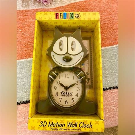 Felix The Cat 3d Motion Clock Vintage Look Nib Certificate Of