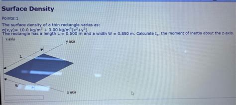 Solved Surface Density Points 1 The Surface Density Of A