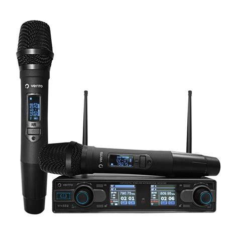 Micrófono Inalámbrico Doble De Mano Mh29 Con Receptor Wm332 Uhf Vento 2 Canales Sonomarcas