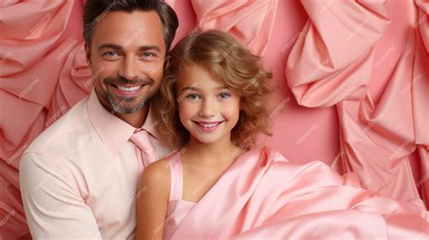 Premium Photo Dad Gives His Daughter Kiss Under Hd Background
