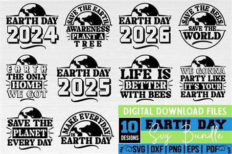 Earth Day Svg Bundle Graphic By Binasvgbundle Creative Fabrica
