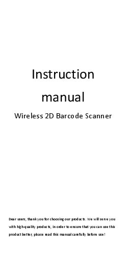 Wireless D Barcode Scanner User Manual Shenzhen Ruidida Intelligent Technology Co Ltd