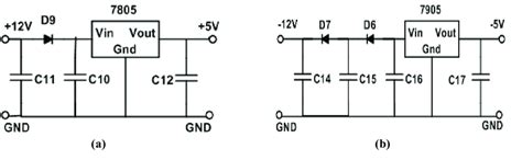 Filter And Regulator Circuit Schematics Of V V Power Supplies Download Scientific Diagram