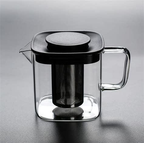 New Design Clear Heat Resistant Glass Teapot Jug With Stainless Steel