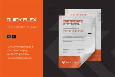 Quick Flex Portrait Certificate Graphic By Streakside · Creative Fabrica