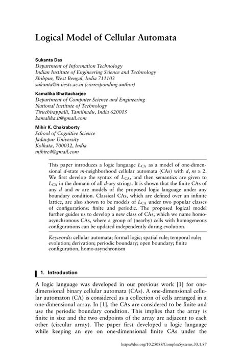 pdf logical model of cellular automata