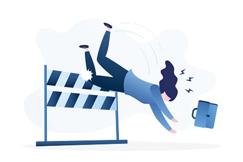 문제 여성 직원의 성과가 저조합니다 사업 실패 실수 또는 어려움이나 장애물을 극복 할 수 없습니다 좌절 한 패자 사업가는