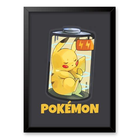 Quadro E Poster Pikachu Carregando Quadrorama