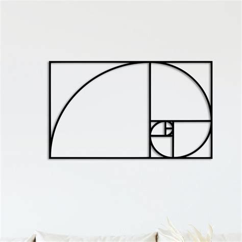 Fibonacci Spiral Metal Wall Art Golden Ratio Wall Art Metal Wall Art Office Metal Wall Art