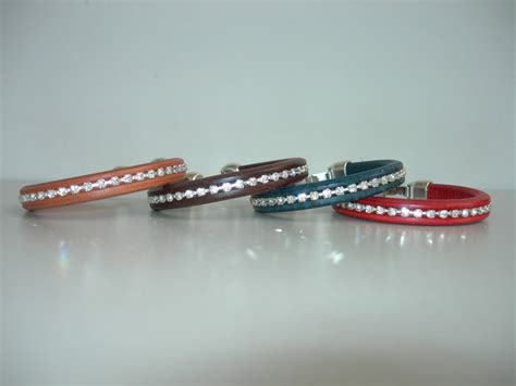 Bracciali Strass Cuoio Vari Colori Gioielli Bracciali E Cavigli