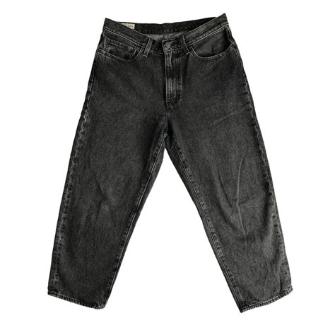 Levis Stay Loose Cropped Fit Black Wash Depop
