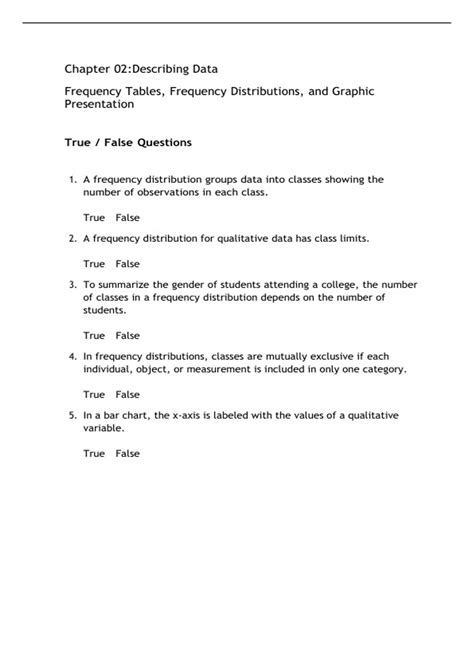 Chapter 02describing Data Frequency Tables Frequency Distributions