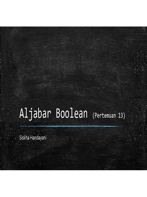 Aljabar Boolean Sk Pt 11 Pdf Metode And Bahan Ajar Sains And Matematika