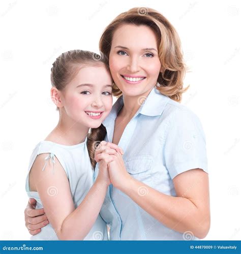 Closeup Portrait Of Happy Mother And Young Daughter Stock Image Image