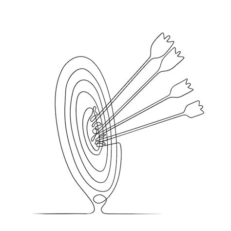 Premium Vector Target Arrows Vector In One Line Continuous Drawing