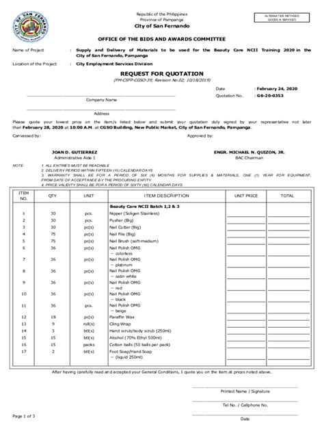 Fillable Online Cityofsanfernando Gov About Pampanga Province