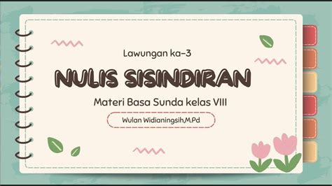 Nulis Sisindiran Youtube