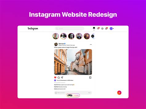 Instagram Website UI Redesigned Behance