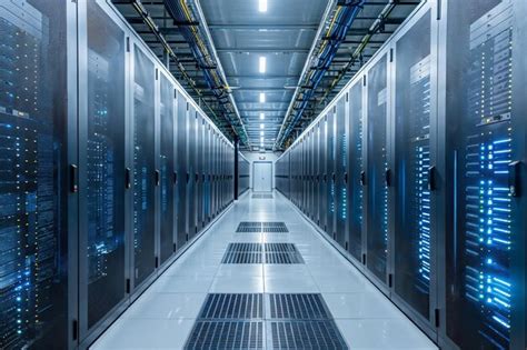 Server Racks In Data Center Generative Ai Premium Ai Generated Image