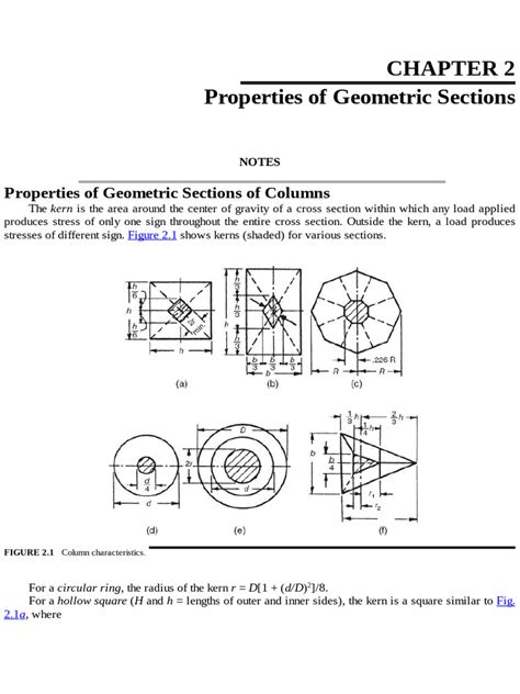 Properties Of Geometric Sections Pdf Bending Beam Structure