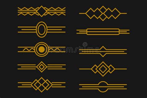 Art Deco Line Border Modern Arabic Gold Frames Decorative Lines