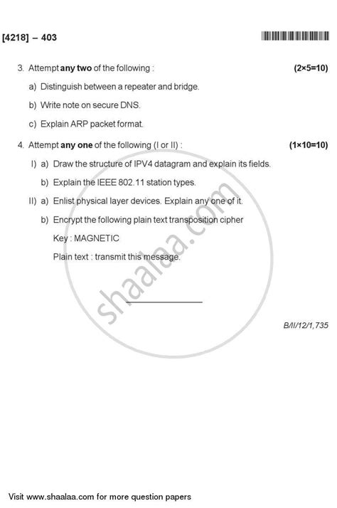 Computer Networks 2 2012 2013 B Sc Computer Science Semester 6 TYBSc