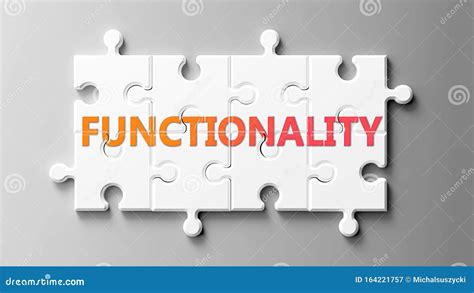 Functionality Complex Like A Puzzle Pictured As Word Functionality On
