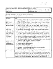 Chapter 7 Everything Is An Argument Cornell Notes Docx Camacho 1 Everythings An Argument