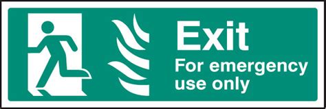 Emergency Exit Left HTM Sign UK Warning Safety Signs