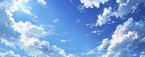 藍天與白色蓬鬆的雲在明亮的一天 藍色的 天空 白色的背景圖片和桌布免費下載
