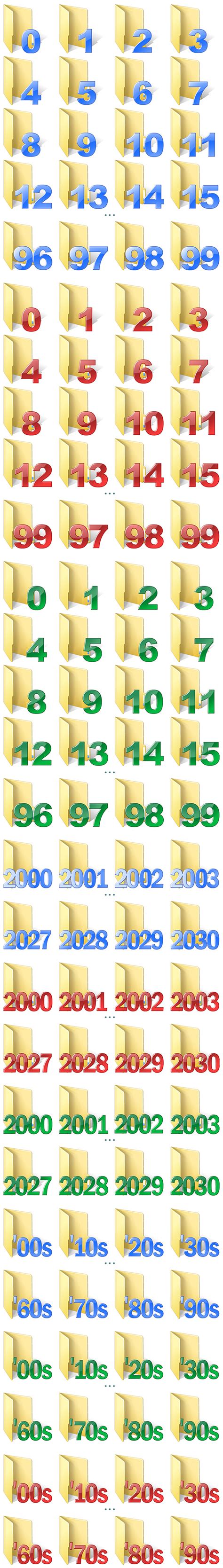 Numbered Folder Icons A Set Of Beautiful Numbered Folder Icons