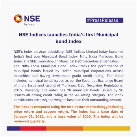 NSE India On Twitter Press Release NSE Indices Launches Indias First Municipal Bond Index
