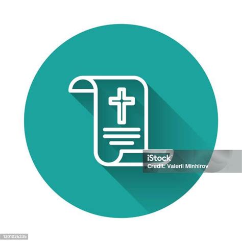 白線法令紙張羊皮紙滾動圖示圖示與長陰影背景隔離中文捲軸綠色圓圈按鈕向量向量圖形及更多傳統圖片 傳統 剪裁圖 古老的 Istock