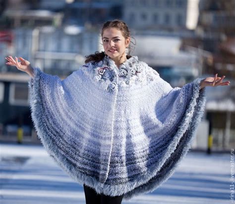 Купить Вязаное пончо "Метелица" - пальто, пальто женское, пальто ...
