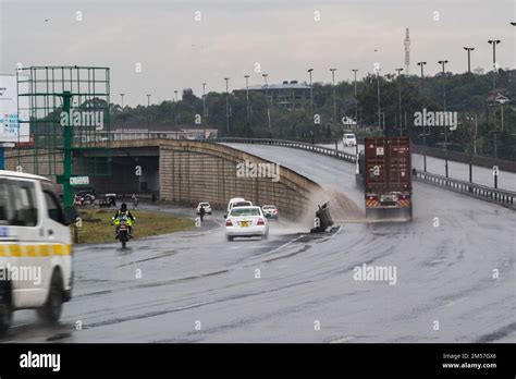 Nakuru Kenya 26th Dec 2022 Vehicles Are Driven On A Busy Highway