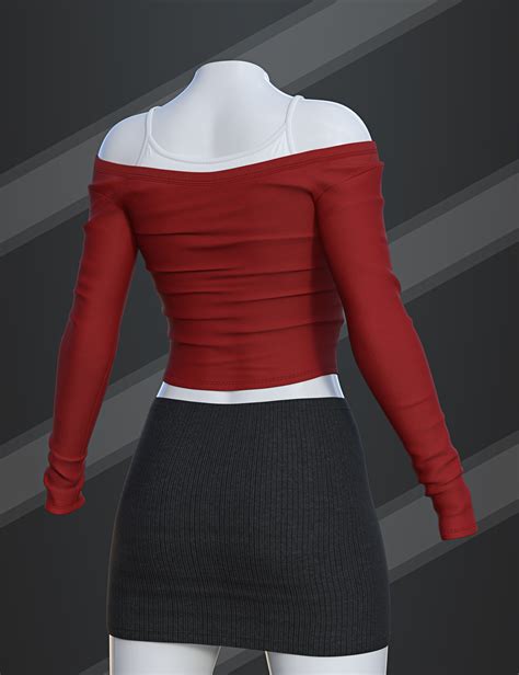 Dforce Su Off Shoulder Suit For Genesis 9 8 1 And 8 Female Daz 3d
