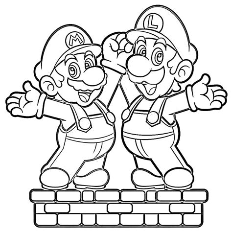 Coloriage Mario Et Luigi Pour Les Enfants Télécharger Et Imprimer