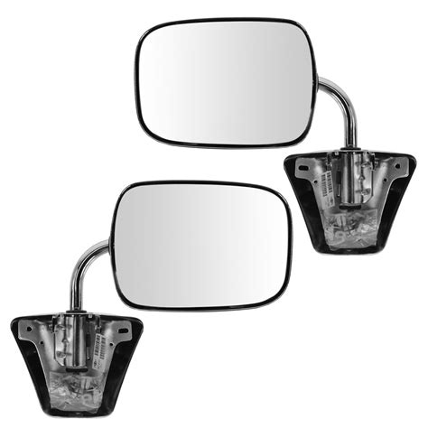 Trq Chrome Manual Side View Mirrors Left Lh And Right Rh Pair Set For