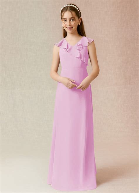 Rosa Caramelo Azazie Alyssa JBD Vestidos De Dama De Honor Junior Azazie
