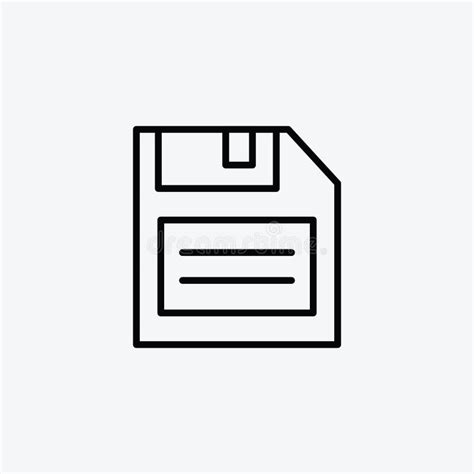 Floppy Diskline In Thin Line Black Color Flat Simple Vector Symbols Illustration Stock Vector
