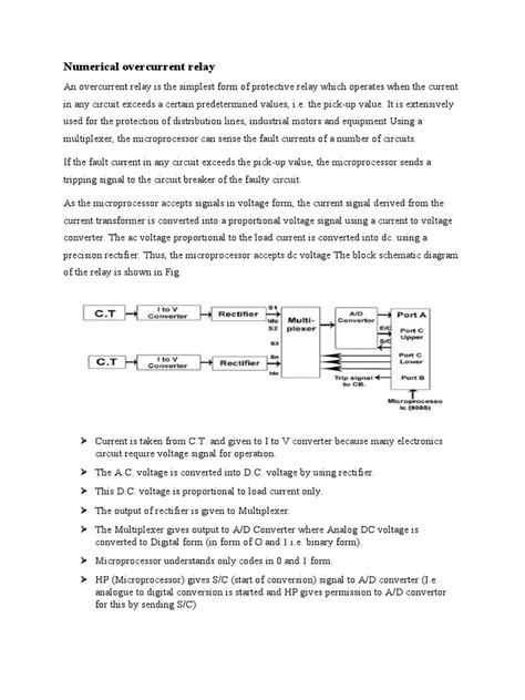 Numerical Overcurrent Relay Pdf