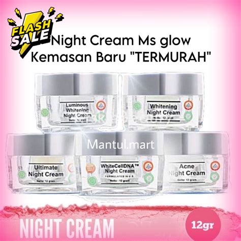 Jual Night Cream Ms Glow Cream Malam Day Cream Acne Luminous