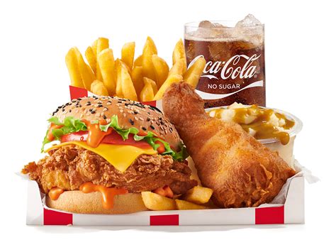 Large Fully Loaded Box Meal With Zinger Burger And No Sugar Soda