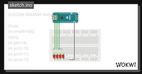 Binarny Licznik Wokwi ESP32 STM32 Arduino Simulator