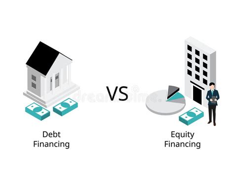 Debt Financing Compare With Equity Financing Stock Vector