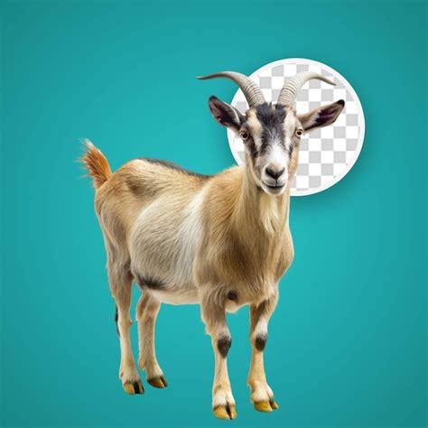 Premium PSD Goat Isolated On A Transparent Background Goat With Horns